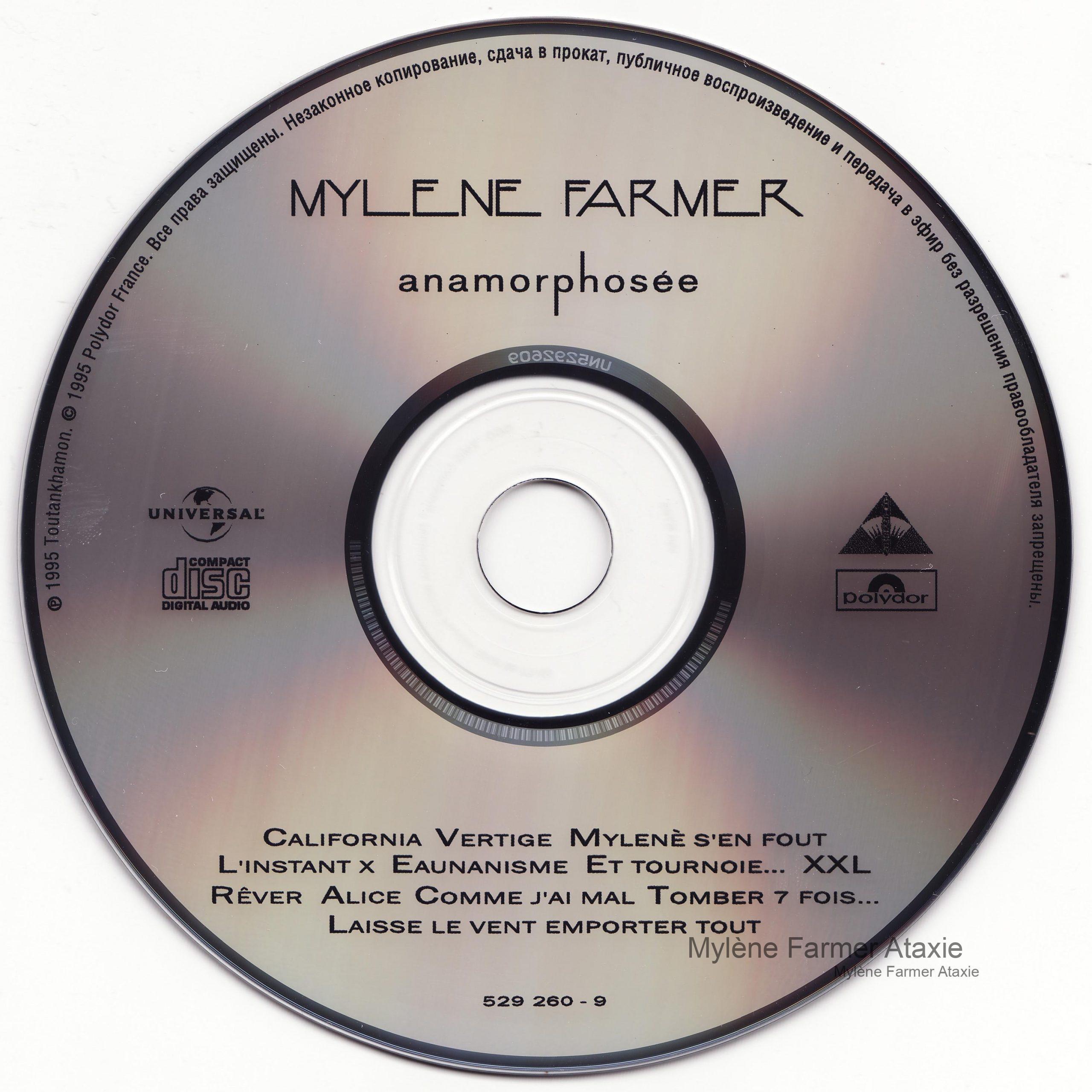 Anamorphosée - CD 5 pressage - Russie - Référentiel Mylène Farmer ATAXIE